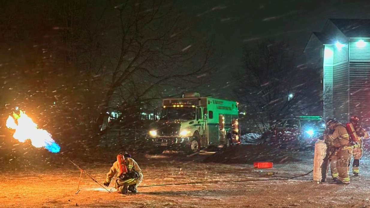 Colorado Springs Fire Department crews work to mitigate propane leak