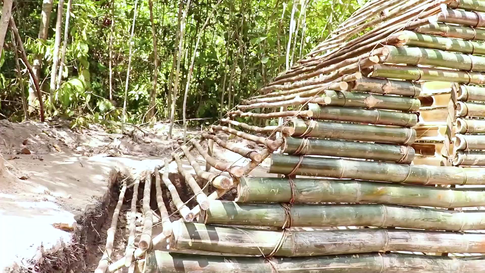 Build the most natural bamboo villa with roof grass and swimming pool