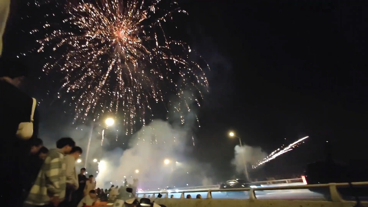 Firework misdirection during New Year display in Fujian, China