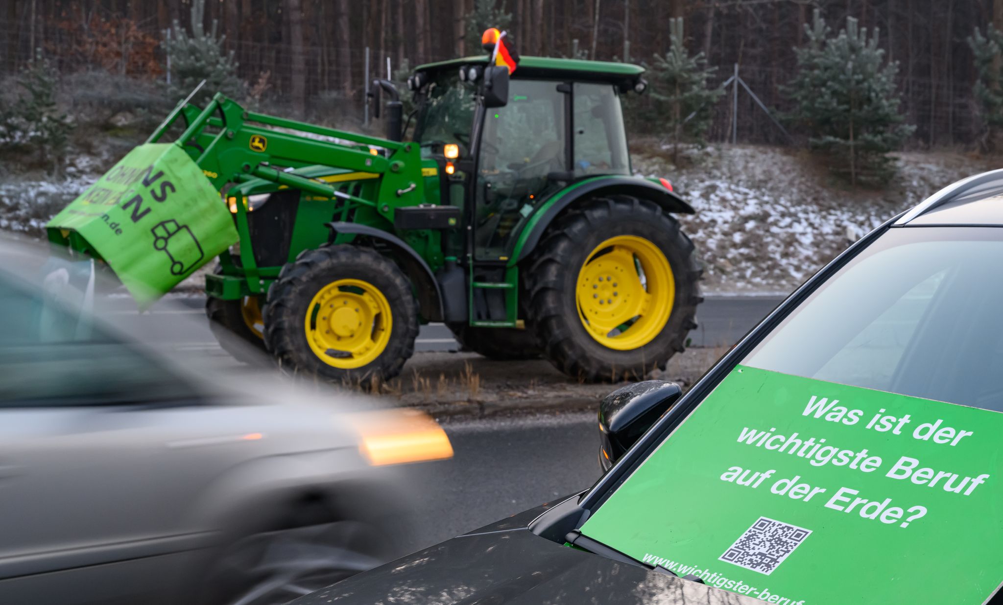 «Ohne uns kein Essen»: Bauernprotest am Berliner Ring endet