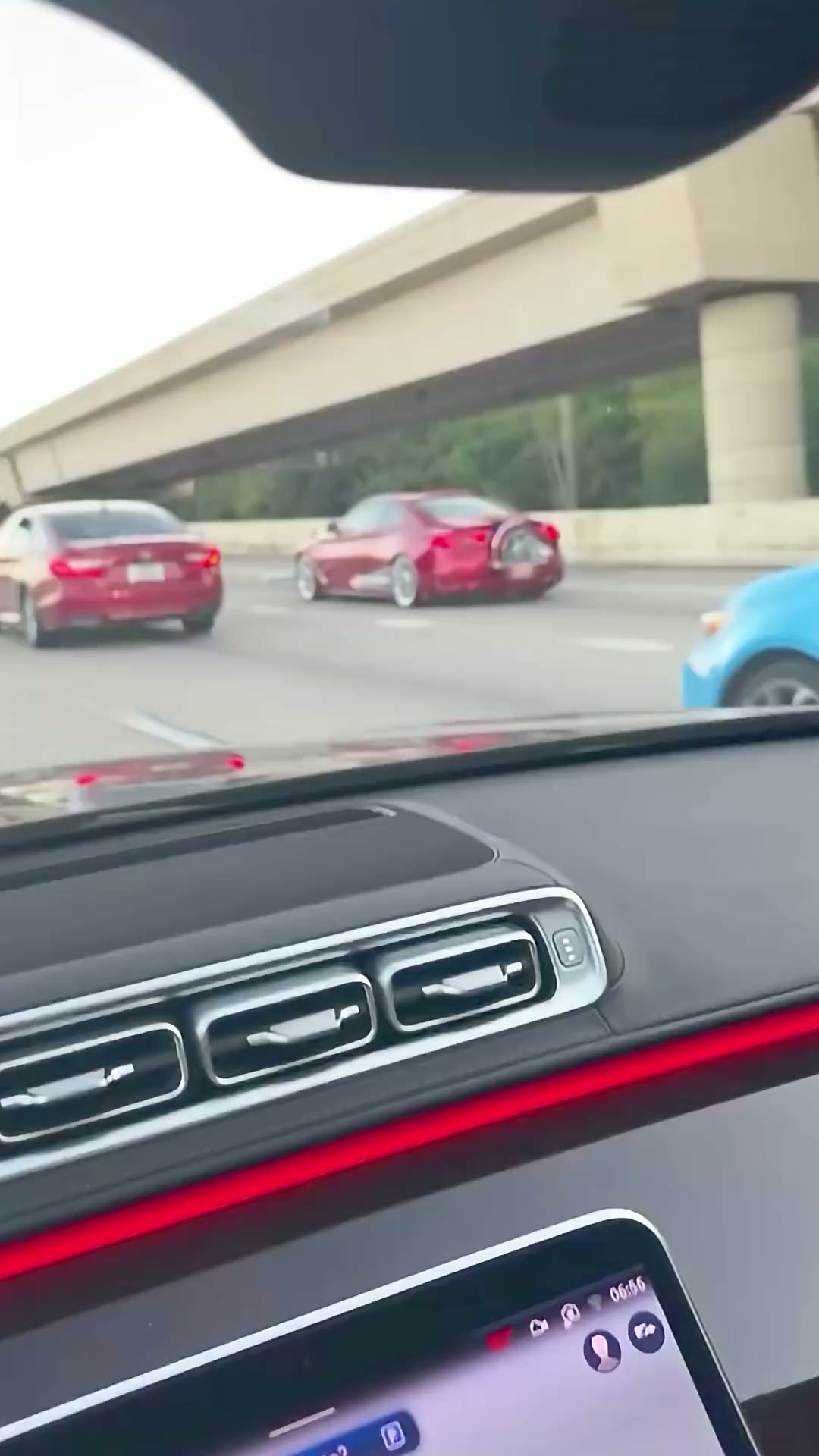 Infiniti Q60 coupe on Big Swangas on the highway