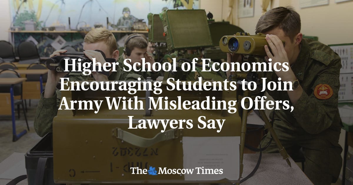 Higher School of Economics encouraging students to join army with ...