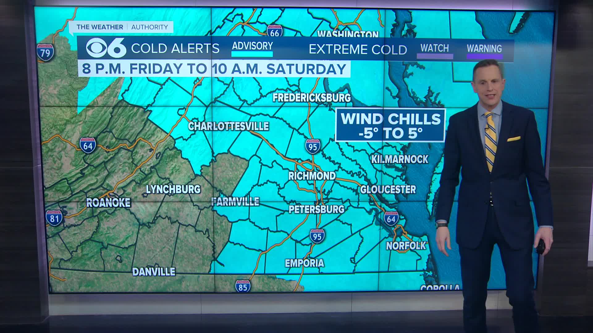 Cold weather advisory for parts of Virginia; wind chills will range ...