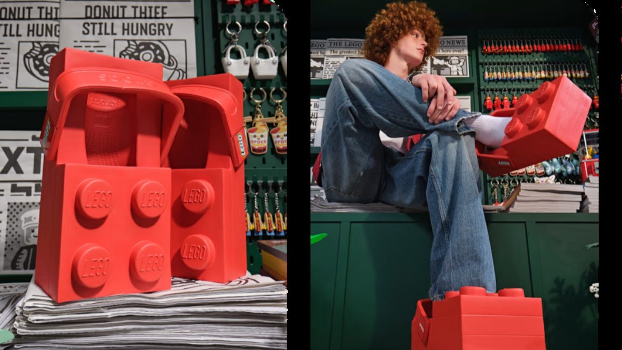 These LEGO Crocs will turn your feet into big red bricks