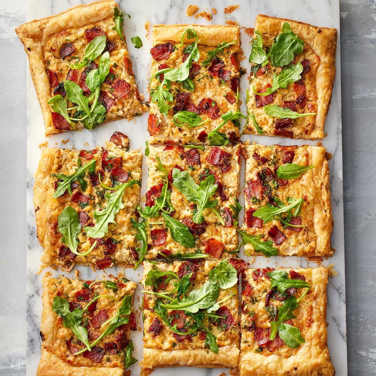 Clam and bacon tart
