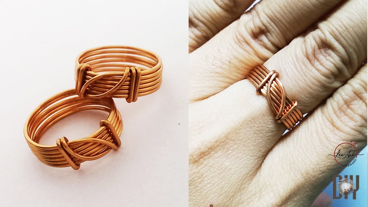 Leaf ring - nature jewelry set - easy jewelry making from copper wire 394