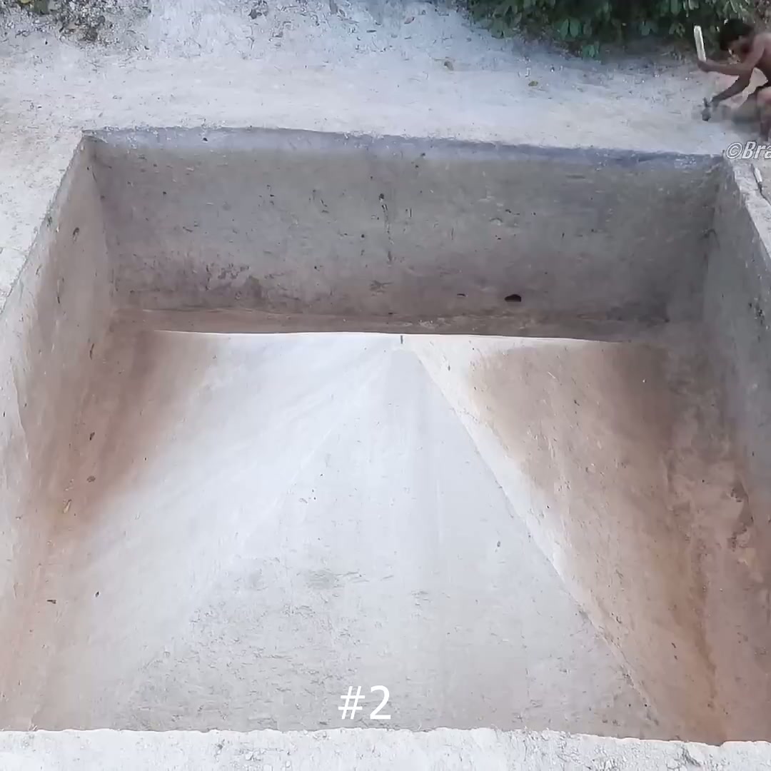 Building underground pyramid temple and underground swimming pool