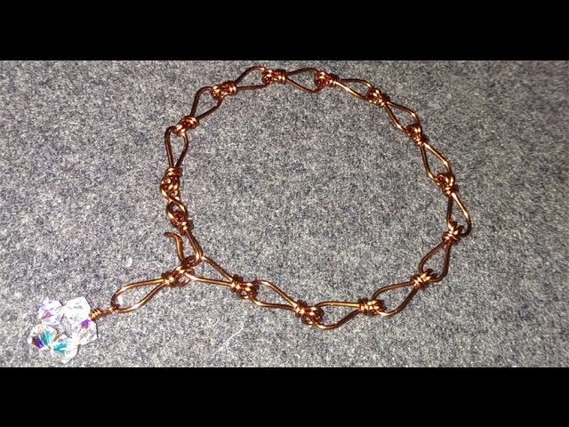 Simple chains copper wire bracelet - handmade jewelry idea 80