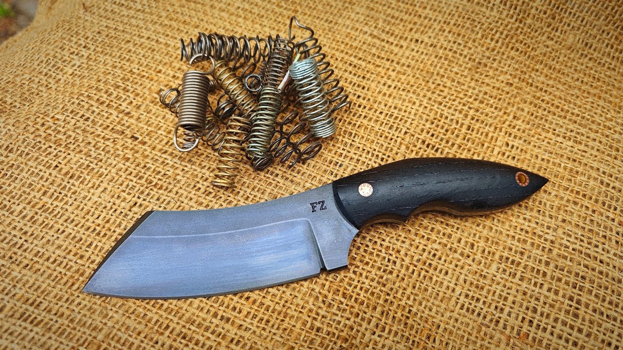 Made WOOTZ steel out of a bunch of springs! Making a super sharp knife
