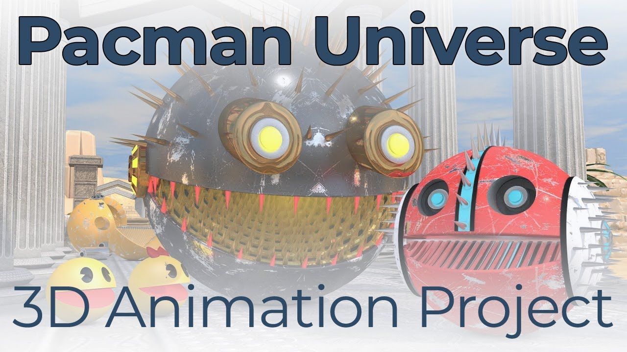 Pacman vs Maya robot monster