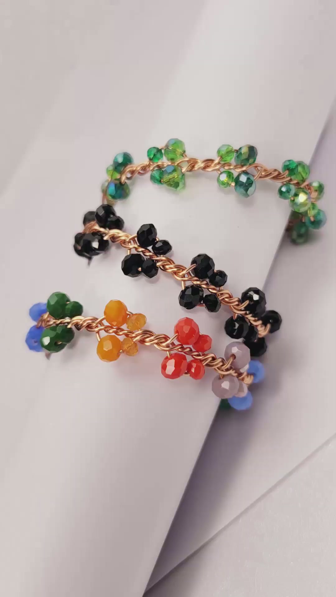 Handmade jewelry - spring butterflies bracelet - wire and crystal ...