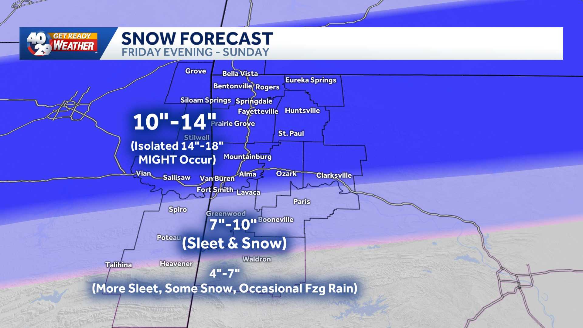 Sleet, snow beginning to fall across the region