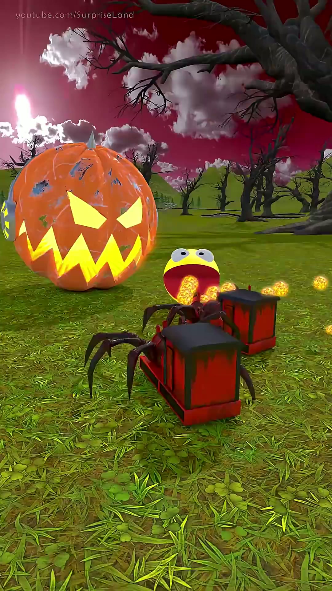 Pacman vs evil baby train monsters - Halloween showdown! 🔥🚂🎃 #pacman ...