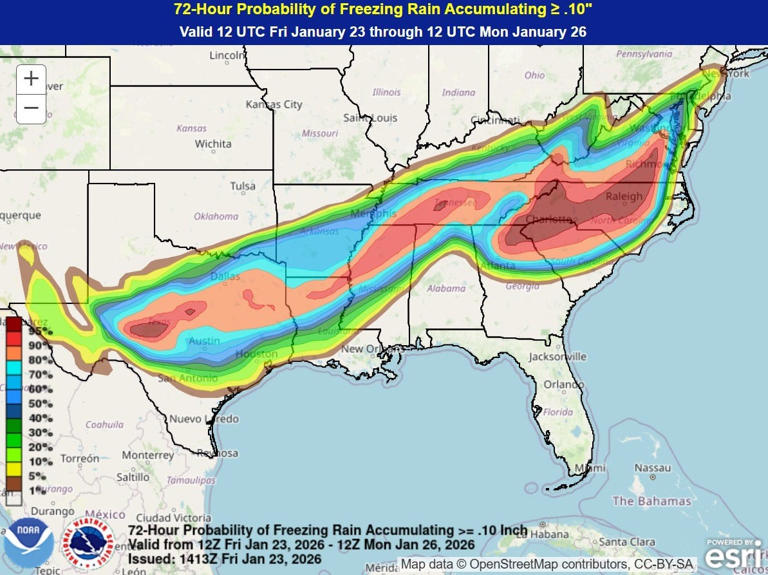 'Crippling' winter storm carries ice, snow. See latest forecast maps