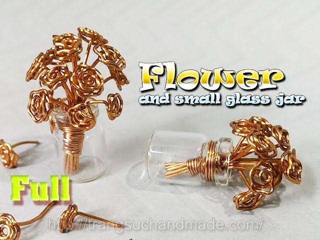 Flower vase pendant from copper wire and mini glass jar - full version ...