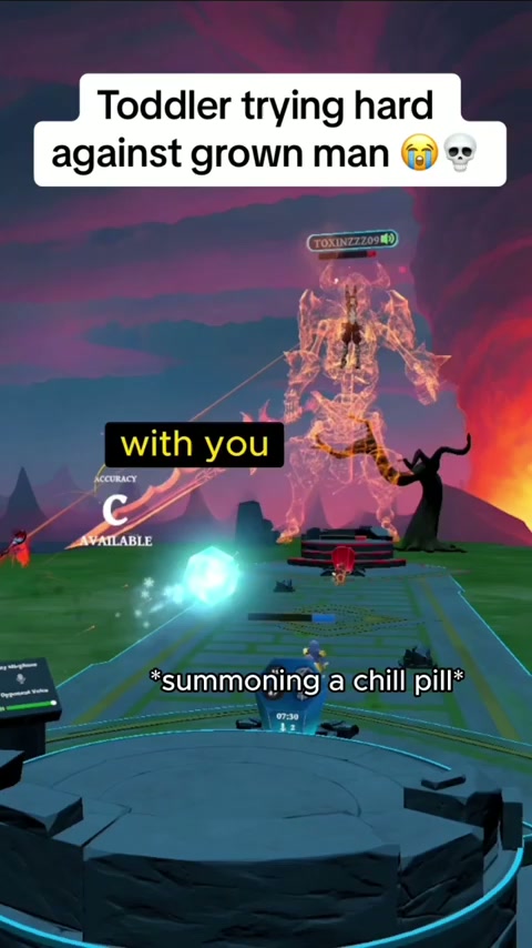 Toddler trying hard against grown man in #WarOfWizards 💀😭 #vrgame # ...