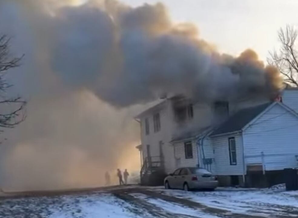 Crews battle house fire in Clinton in bitterly cold temps