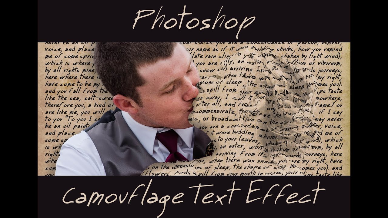 Photoshop: How to create an awesome camouflage text effect!