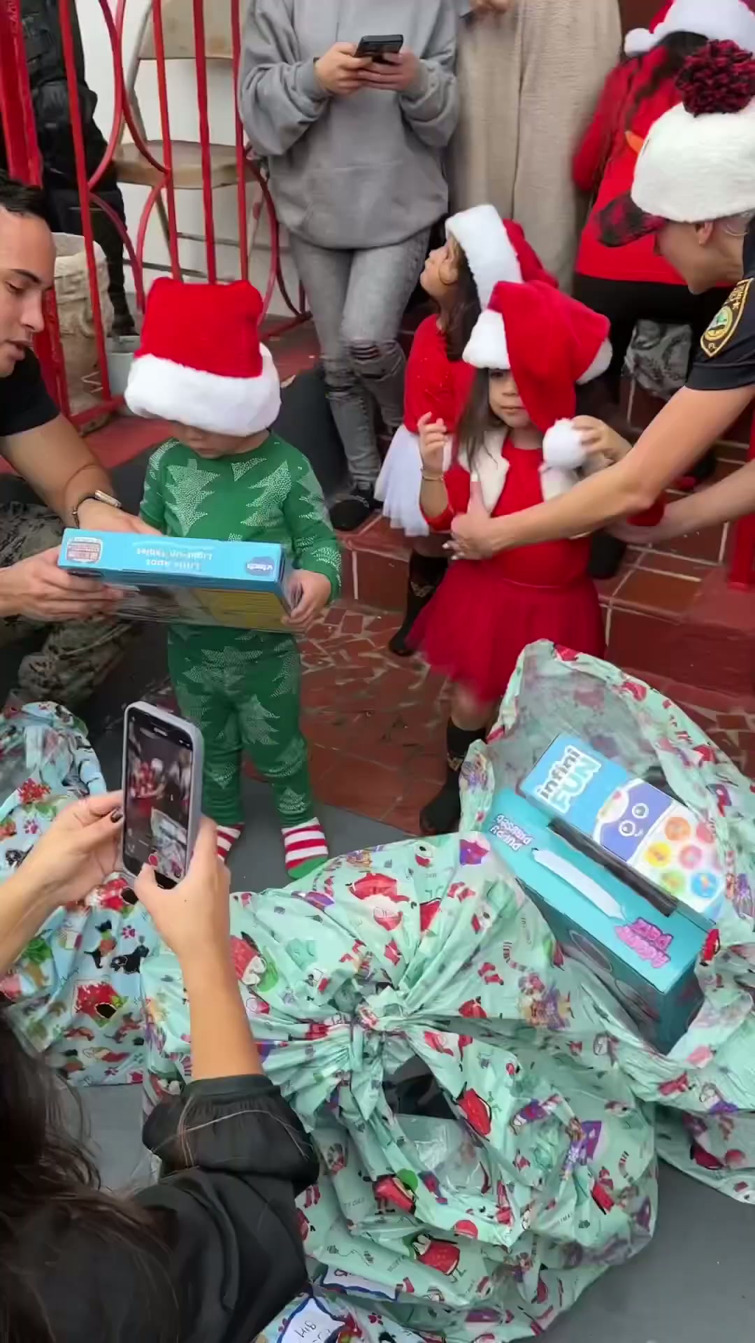 Getting a police escort to hand out toys! #miamibeach #goldendoodle # ...