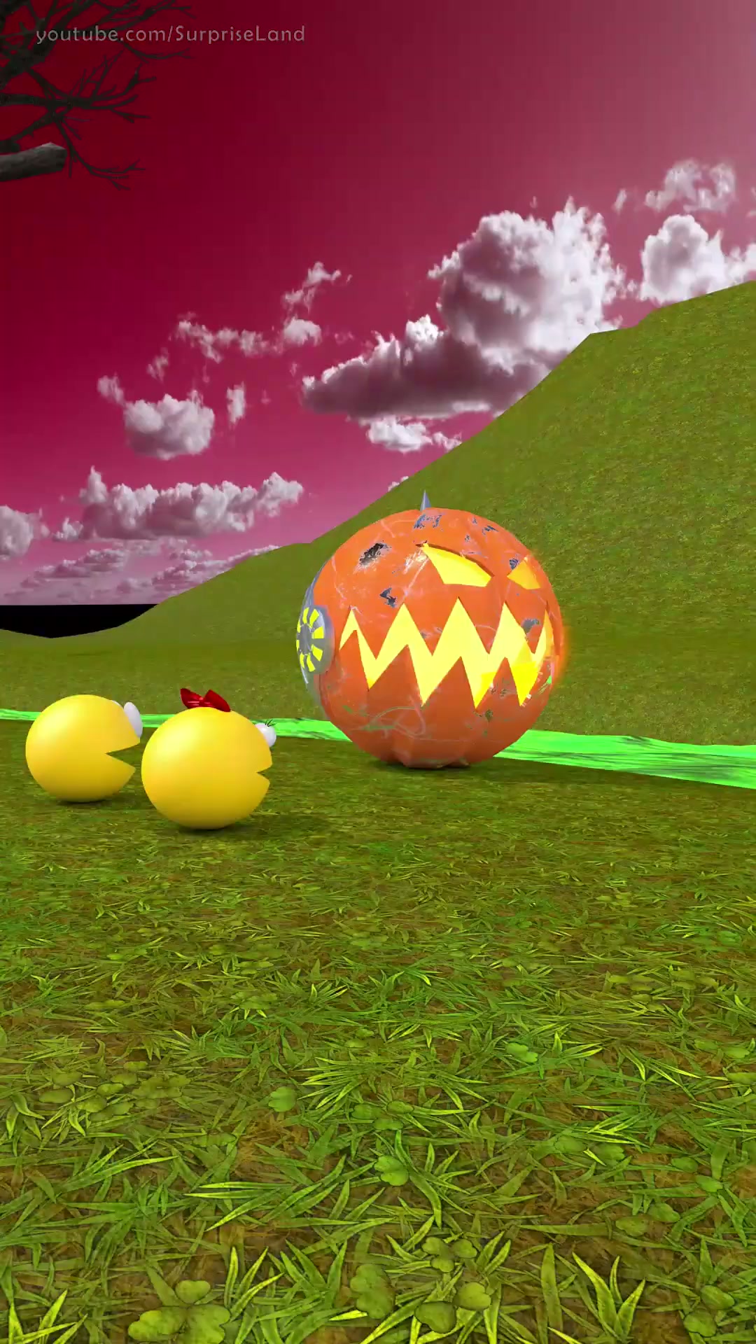 Pacman & Robot Pacman vs evil train! #pacman #trainmonster #animation