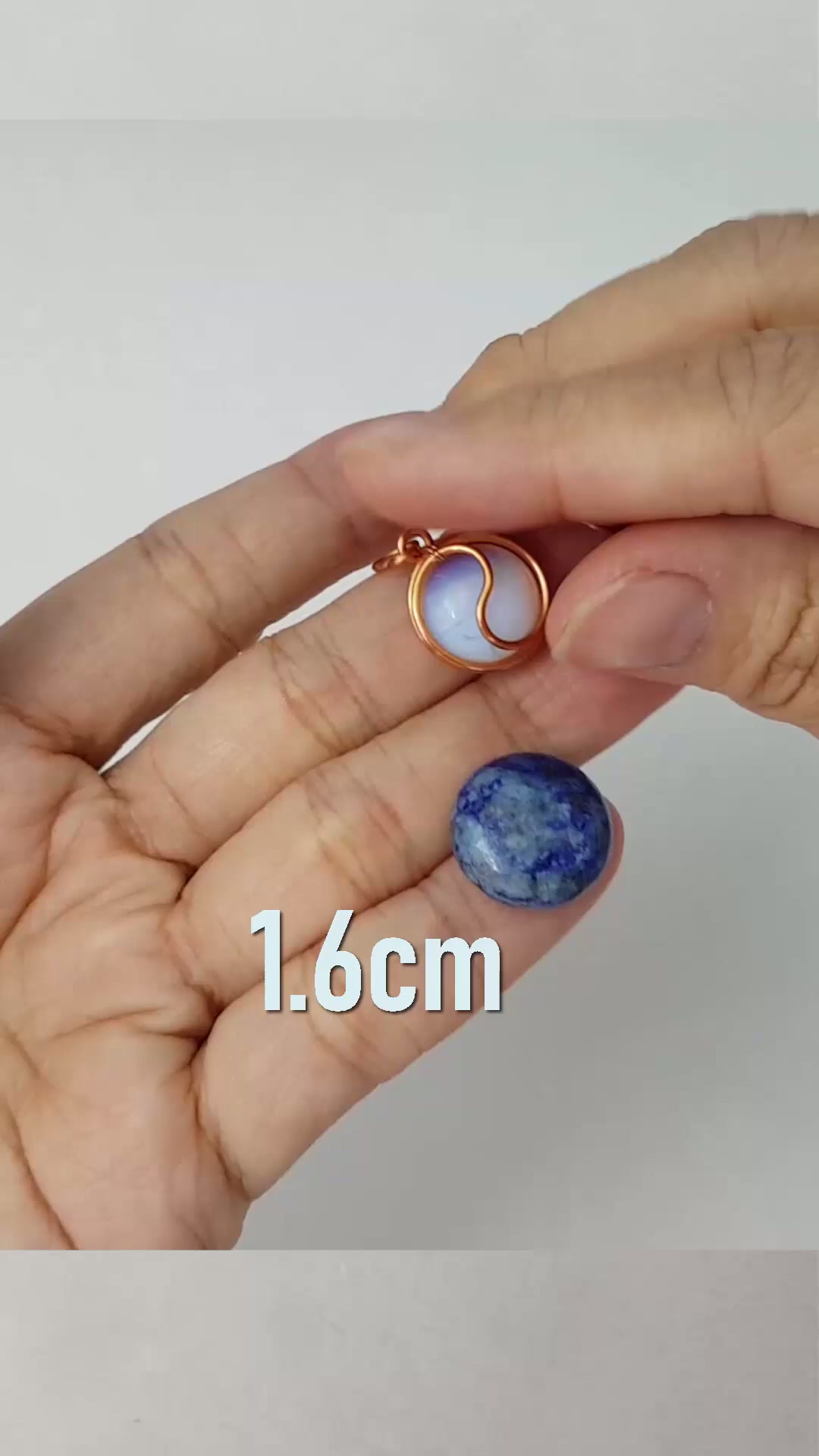 Wire wrap stones no hole - simple yin yang pendant with round cabochon ...