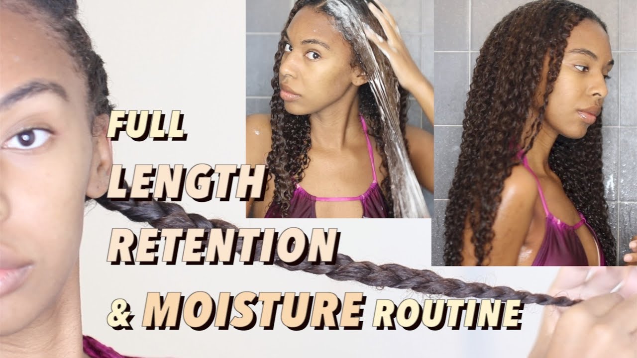 Full natural hair routine + style for length retention and moisture