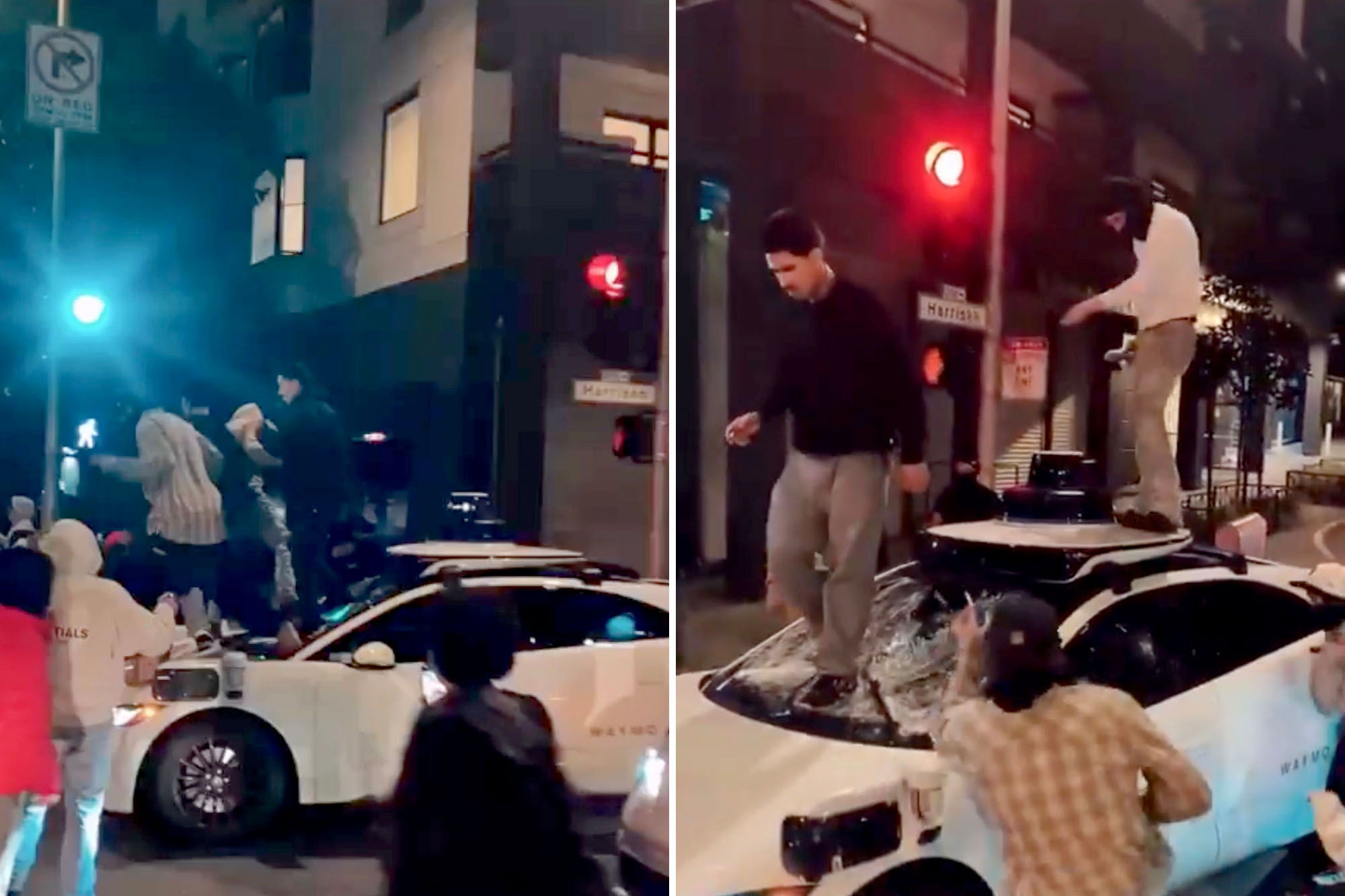 Video shows violent mob destroying self-driving Waymo car on streets of ...