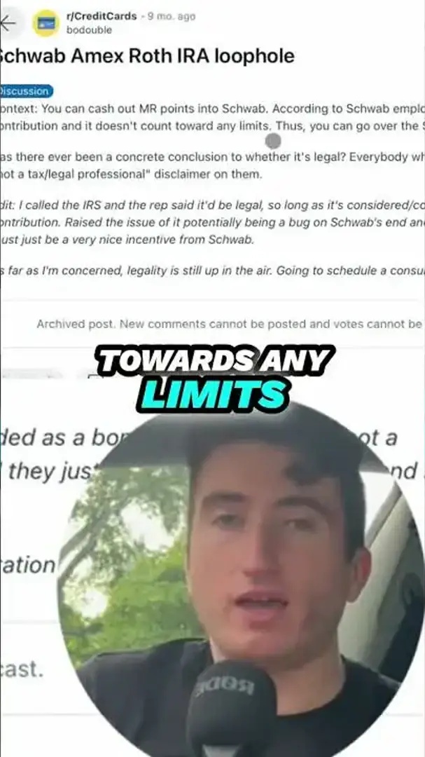Charles Schwab platinum card Roth IRA loophole