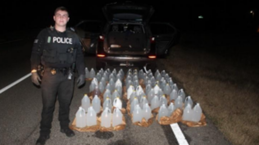 Alabama police find 81 gallons of moonshine during traffic stop