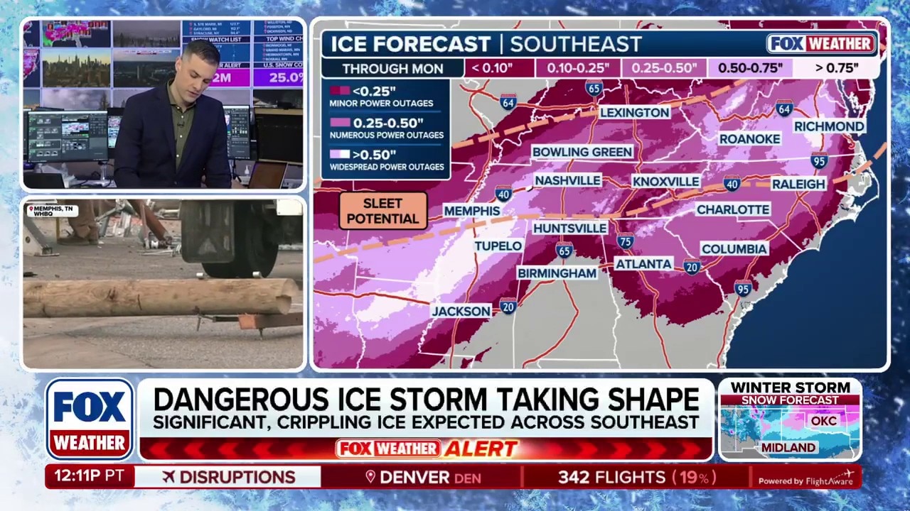 Dangerous ice storm taking shape threatening widespread power outages ...