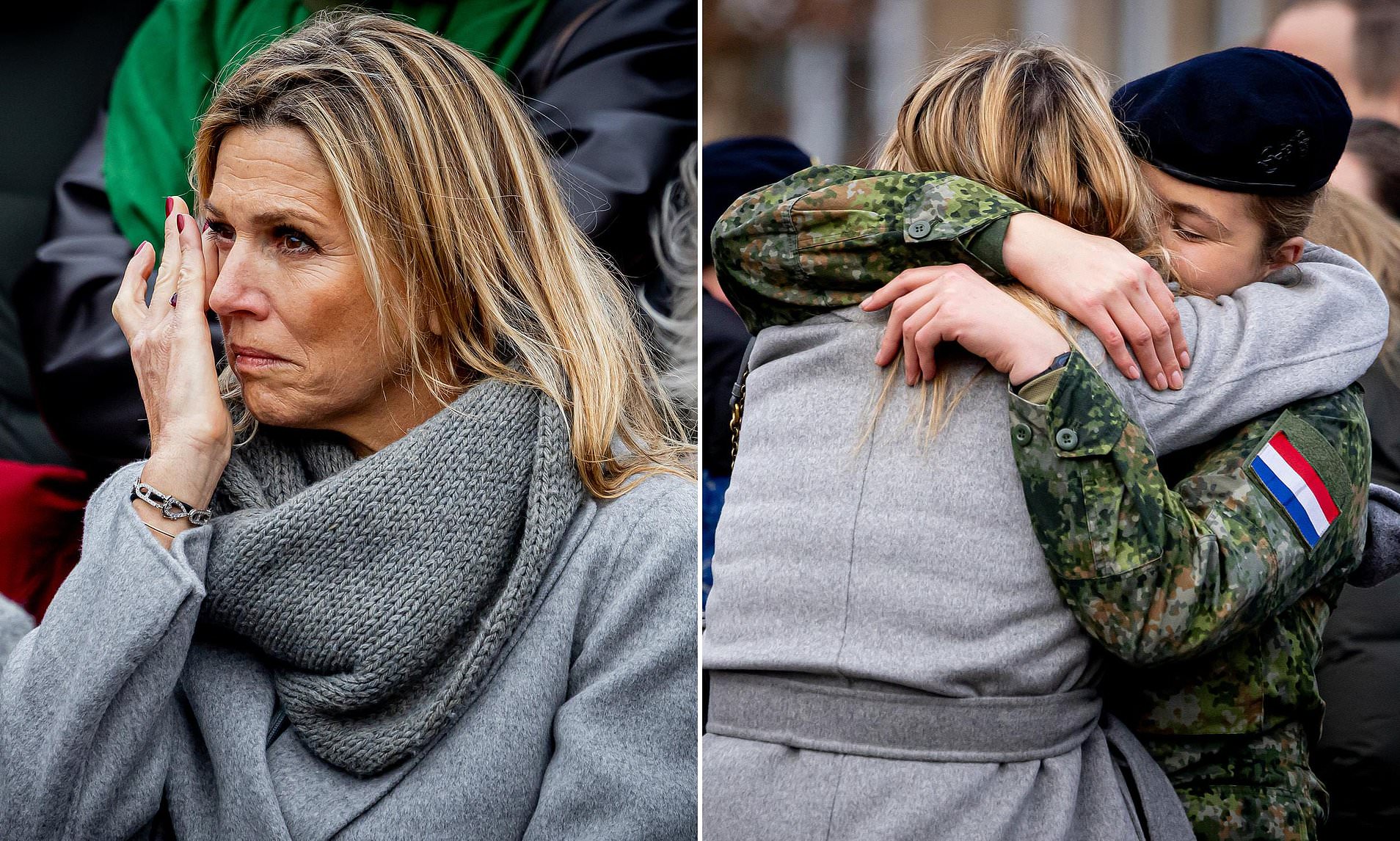 Dutch Queen Maxima fights back tears as daughter Princess Amalia, 22 ...
