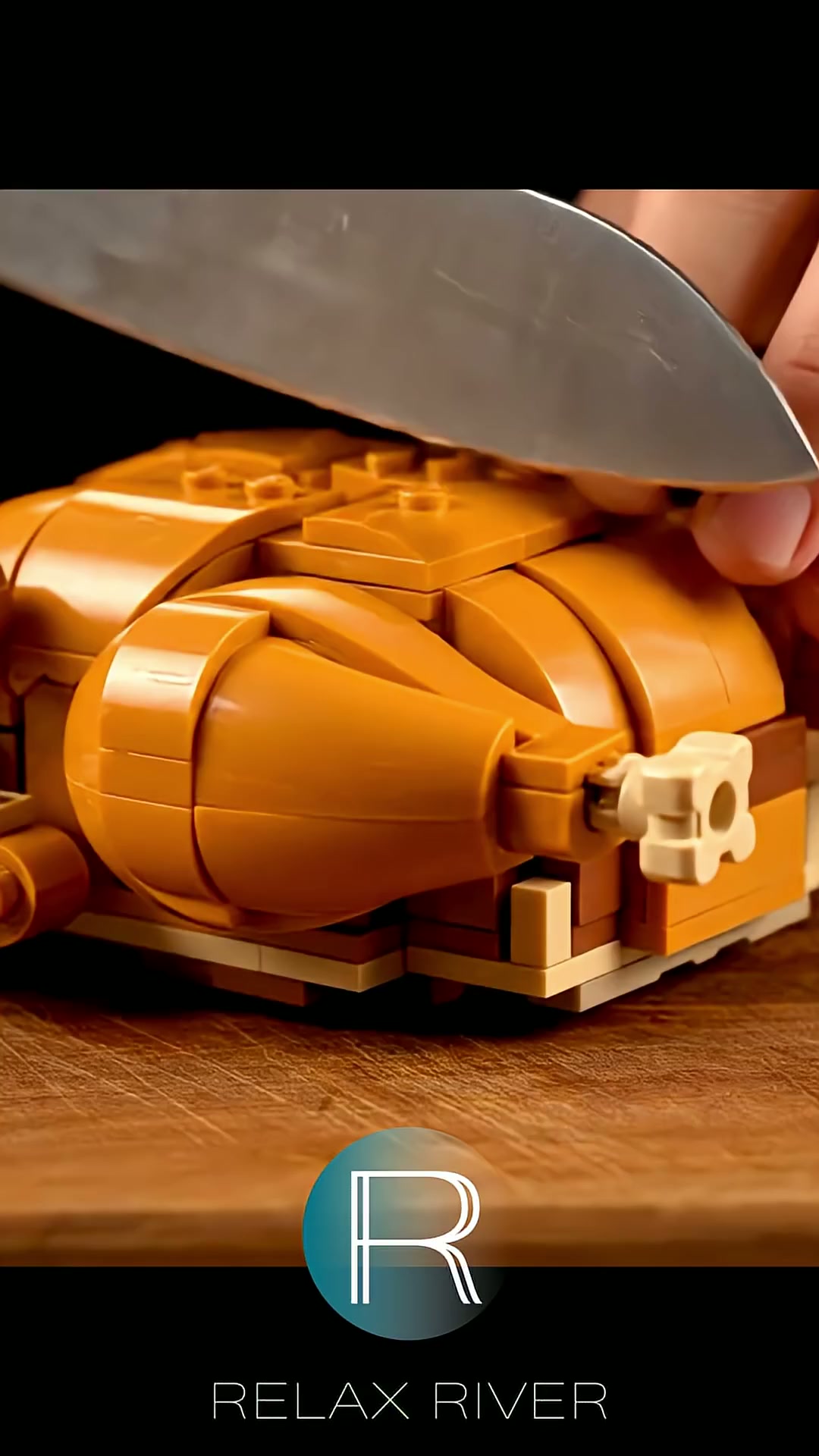 Slicing LEGO food Pt. 2 🍟🍕🍗 — Bricks spill out! | ASMR short