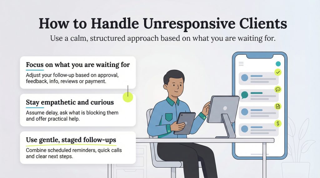 What should you do when a client ignores you?