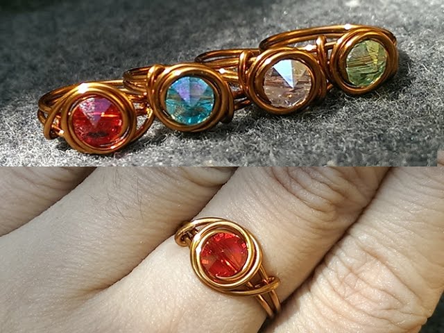 Easy eye rings beginners - Wire copper jewelry 32