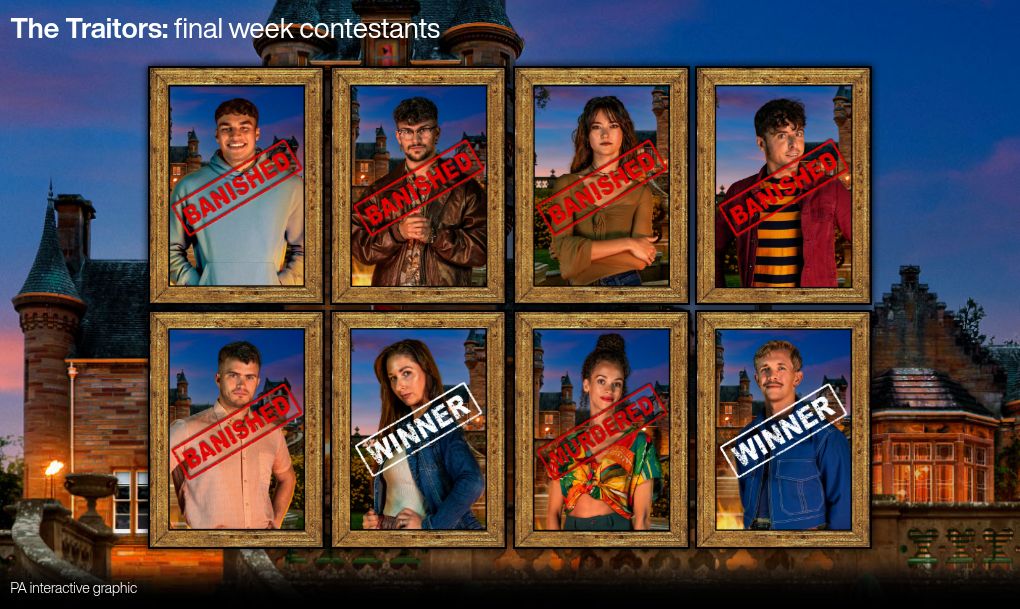 Traitors Rachel and Stephen make series history as dual-winners