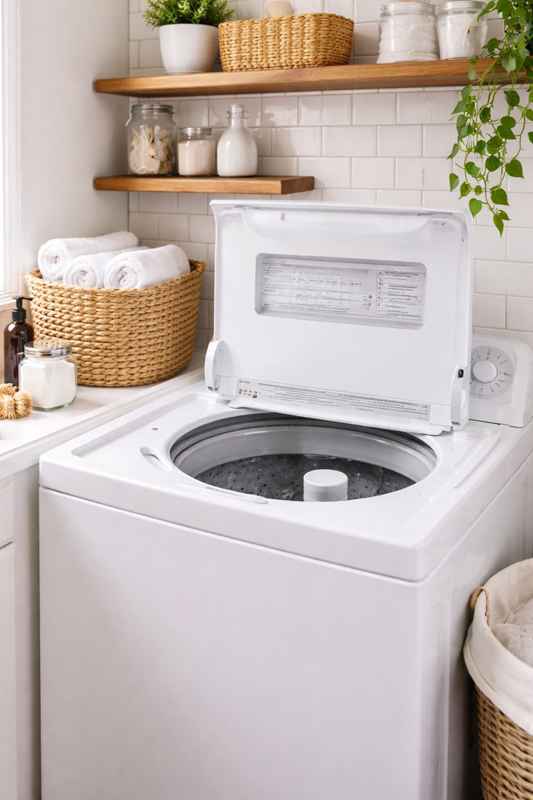Homemade washing machine cleaner with natural ingredients