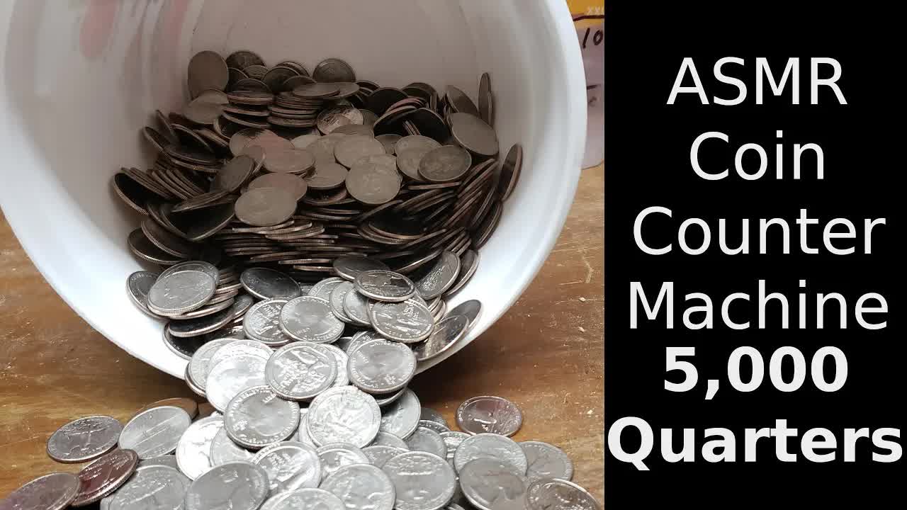 Laundromat coin counter ASMR - 5,000 quarters!