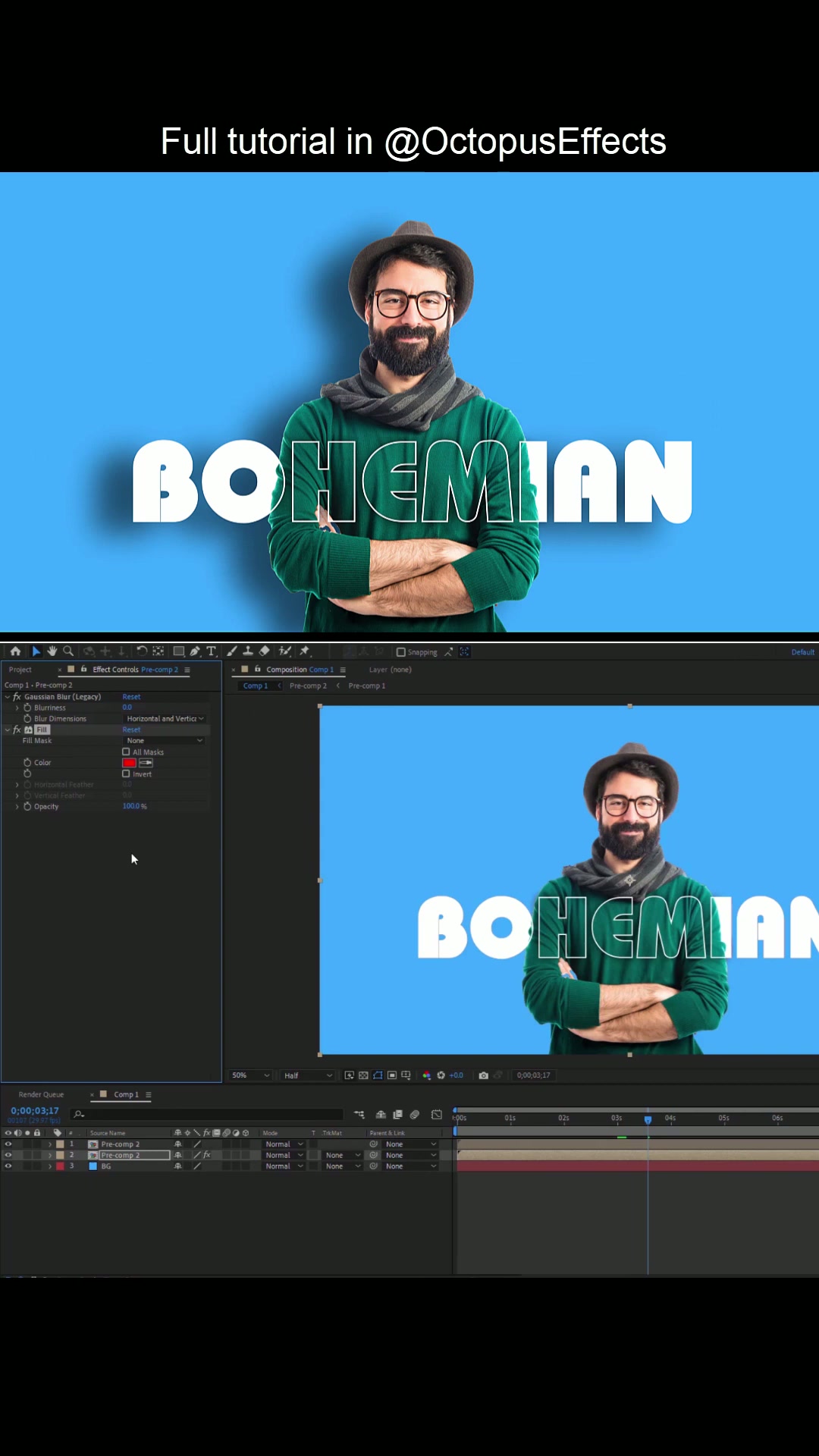 How to make transparent text in After Effects