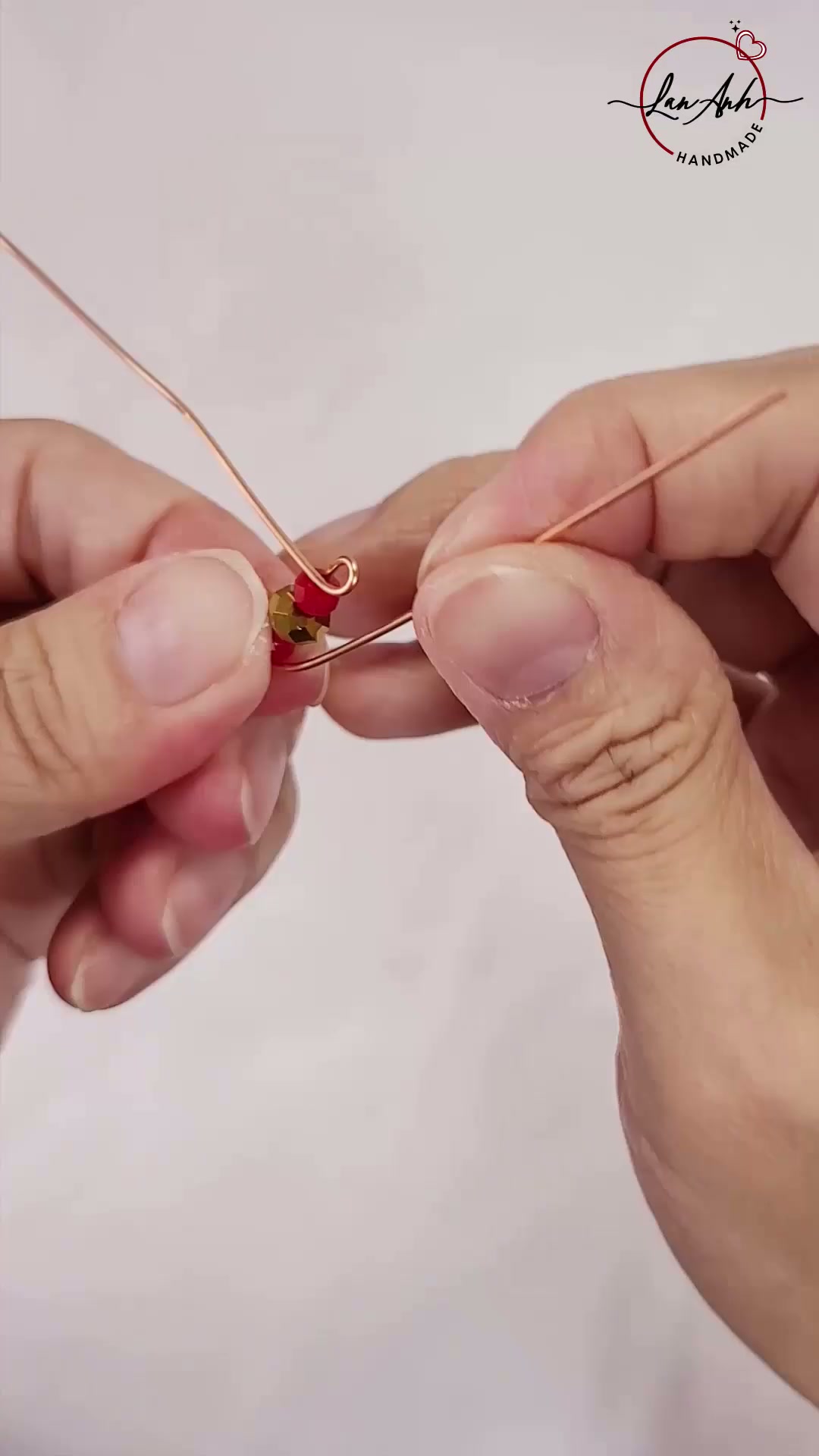 #shortsvideo | Simple earrings at home with copper wire and crystal beads #handmade #diy