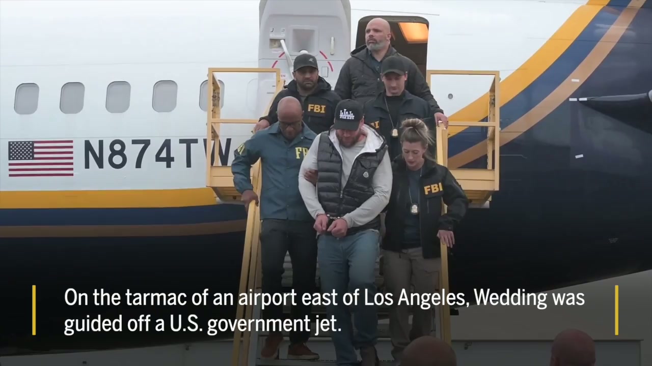 Footage shows alleged drug boss Ryan Wedding arriving in US
