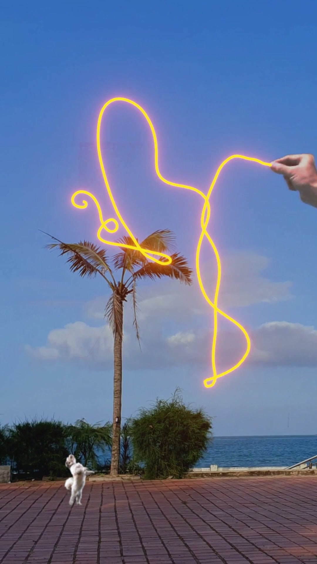 Pull the string of light on the beach