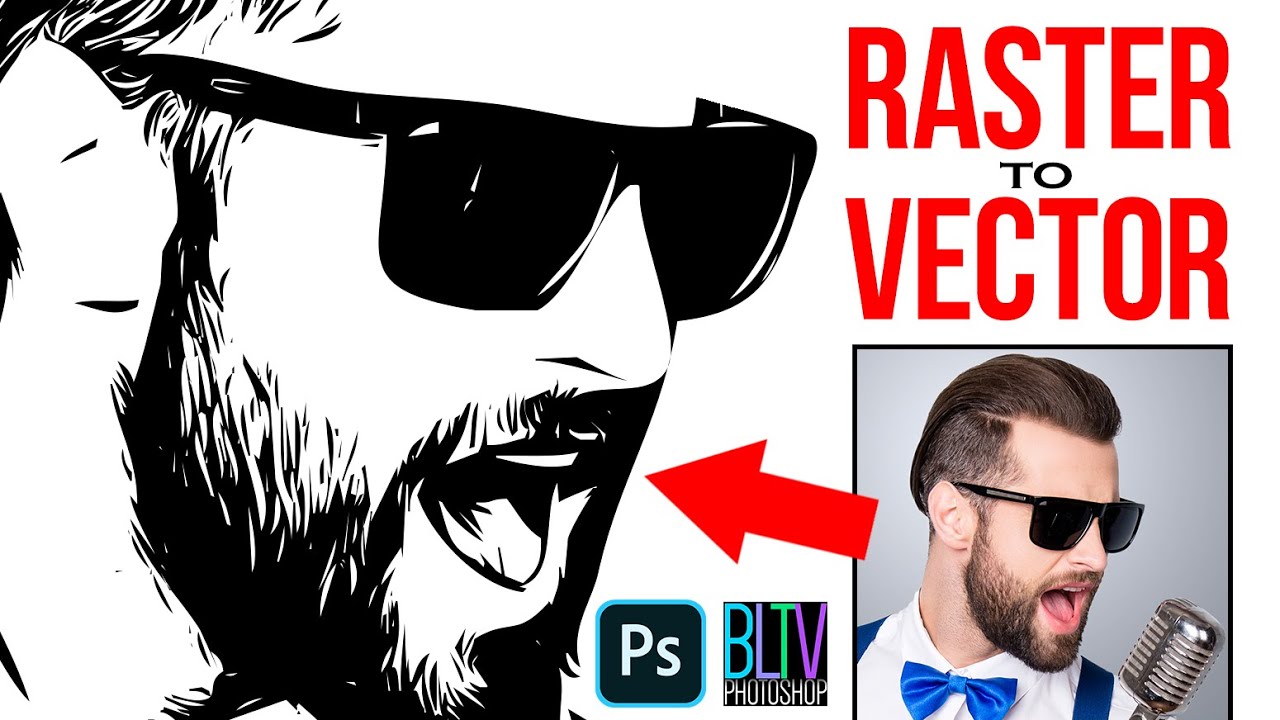 Photoshop: Convert raster images to vector graphics