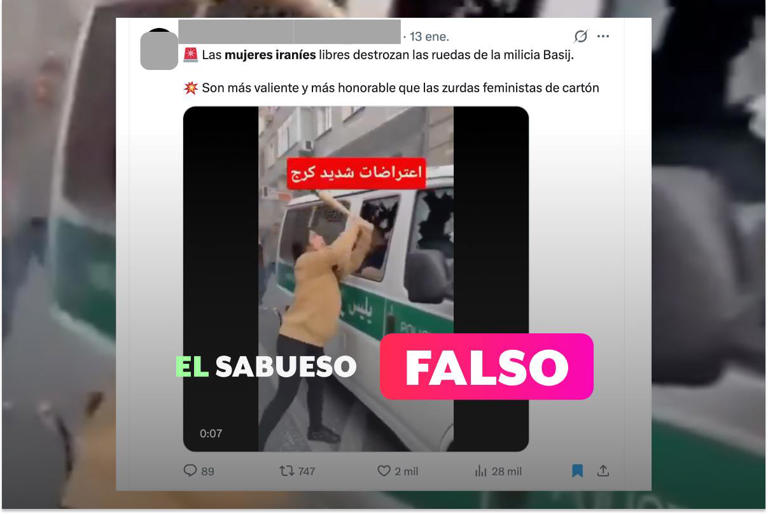 El video de mujeres iraníes rompiendo vidrios de un vehículo Basij fue ...
