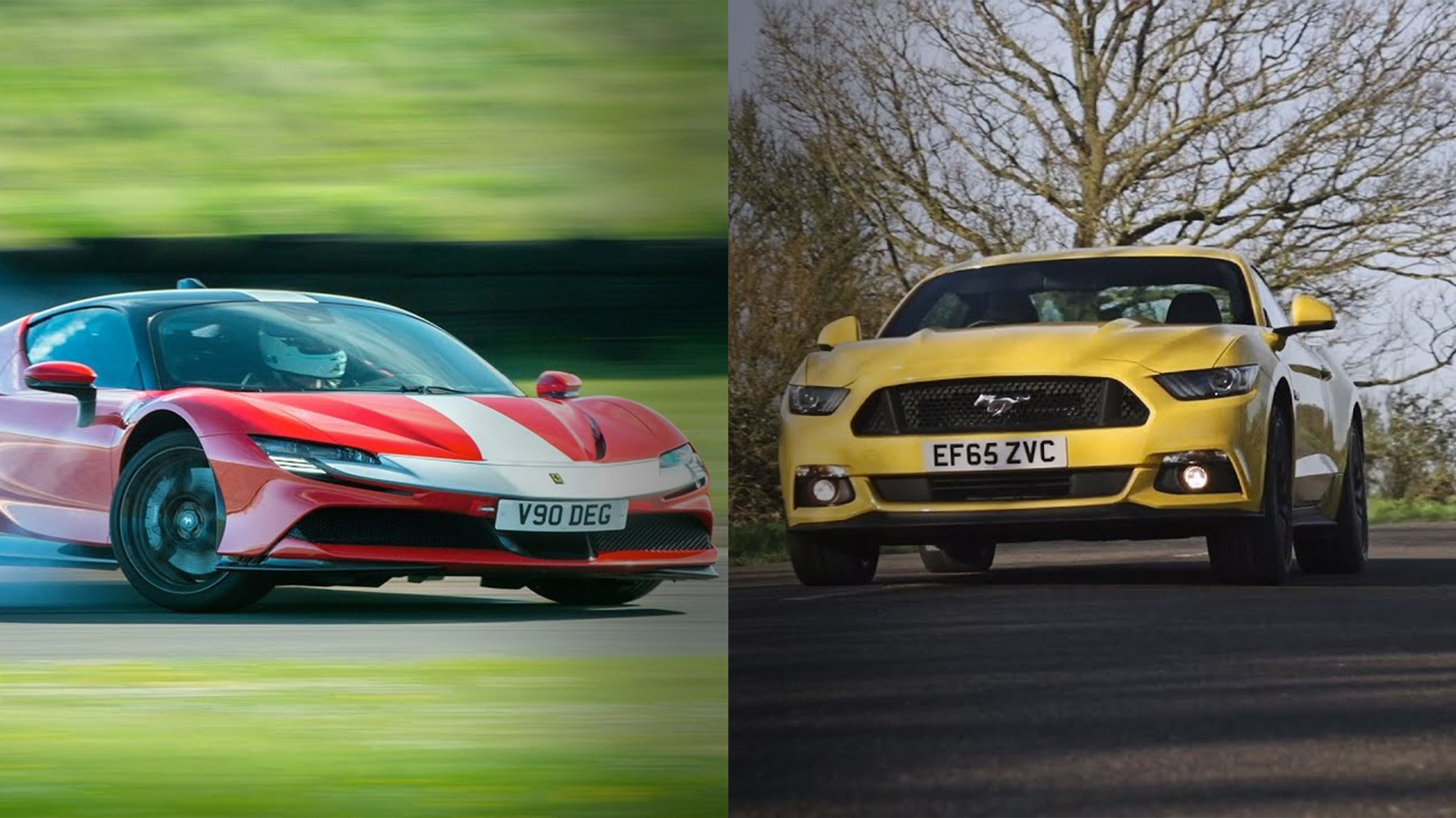 Ferrari SF90 vs Ford Mustang 5.0 GT