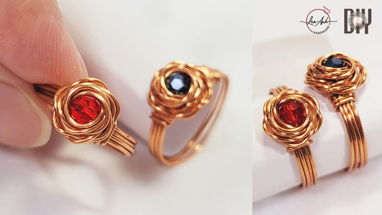 Jewelry making for beginners | Rose ring with beads | Easy DIY jewelry ...