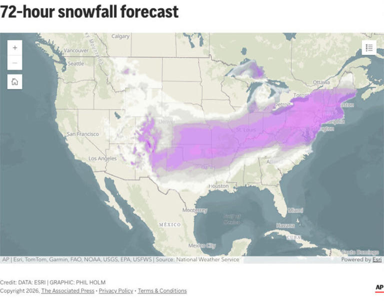 More than half the US threatened with ice, snow and cold in massive ...