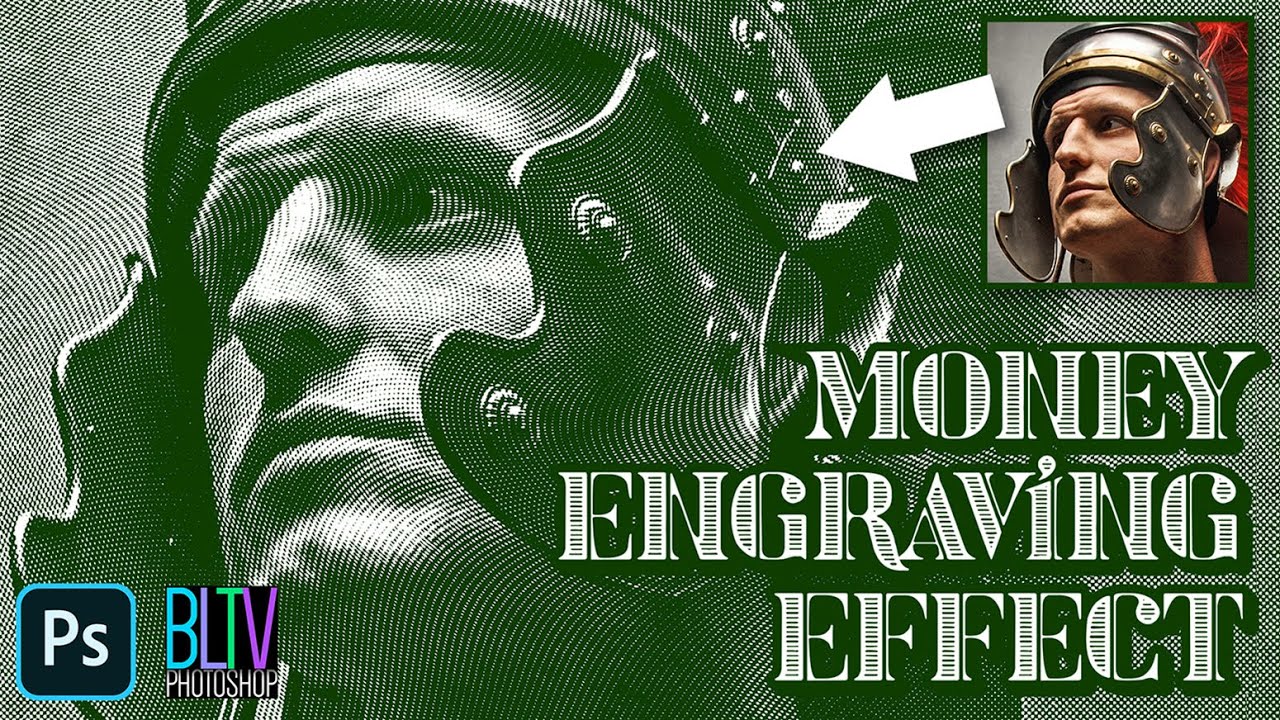 Photoshop: Quickest way to create a paper money engraving effect