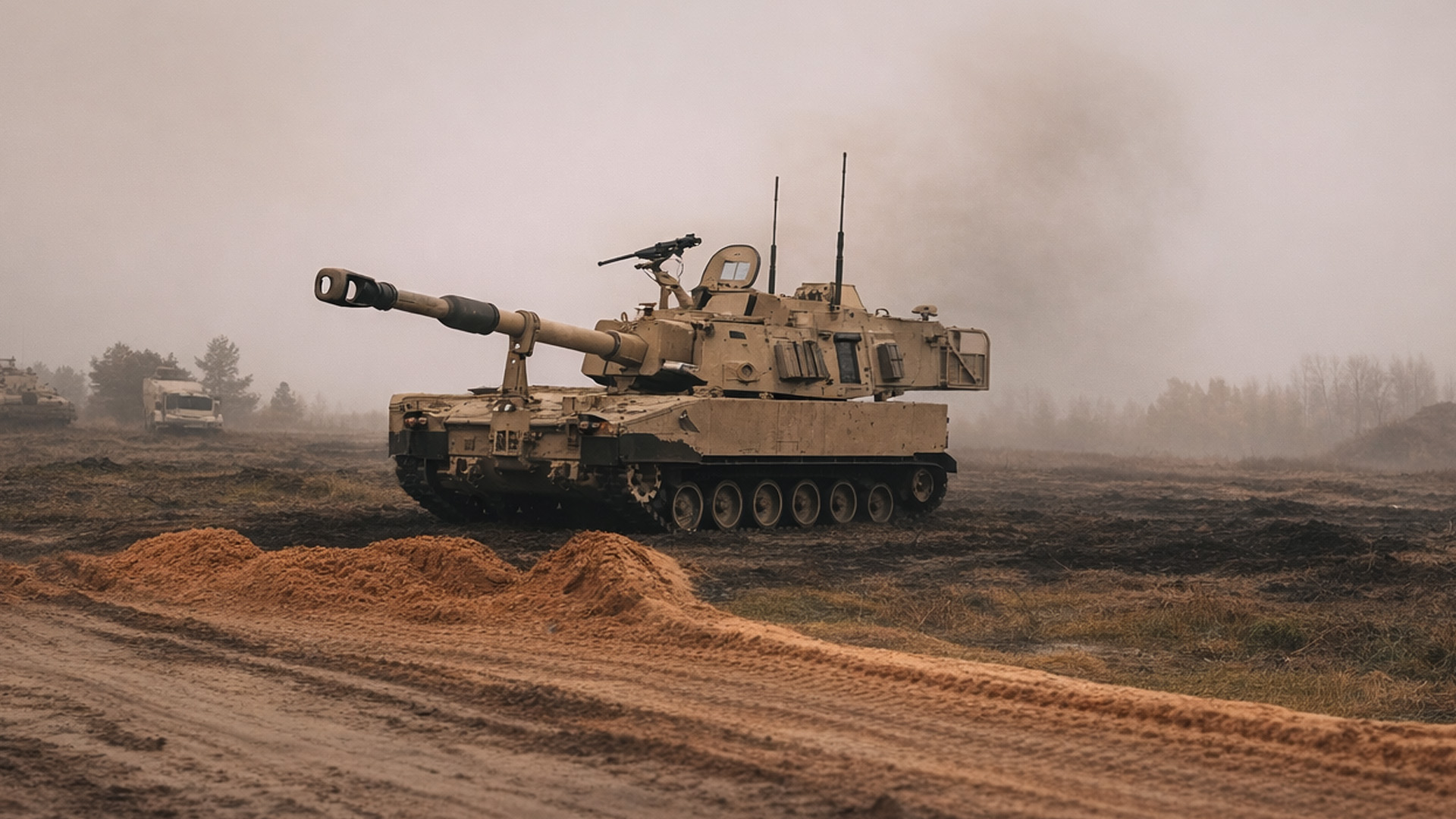 Field artillery crews execute table XI-XII gunnery exercise