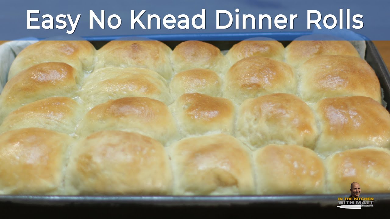 Easy homemade no knead dinner rolls recipe | No mixer (short version)