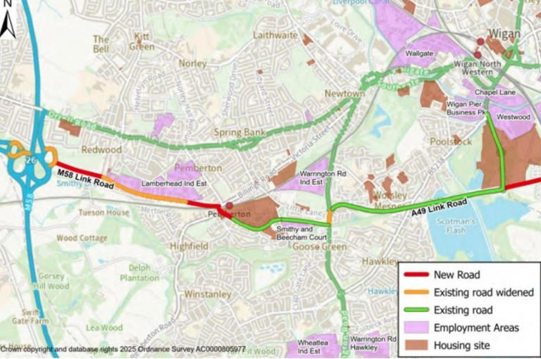 The decades-long Wigan wait for an east-west road linking M61 and M6 ...